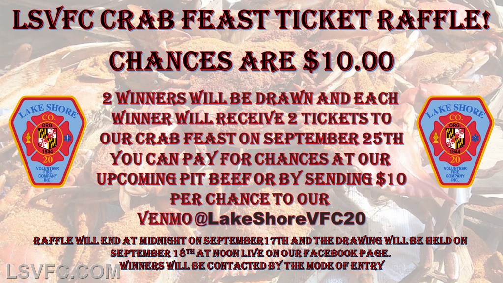 Crab Feast Raffle! - Lake Shore Volunteer Fire Company